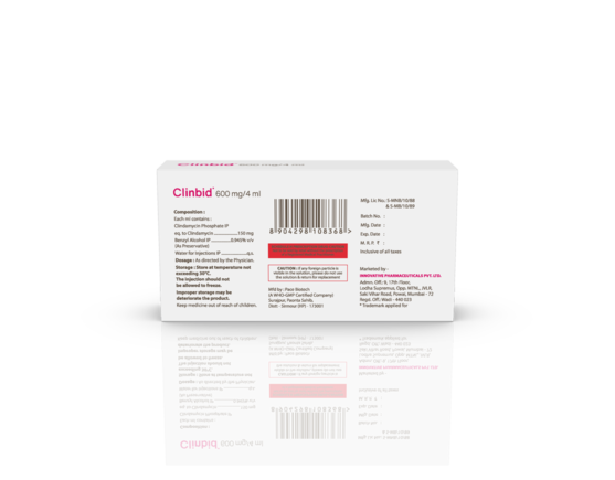 Clinbid 600 mg Injection Suppliers in India - Innovative Pharma