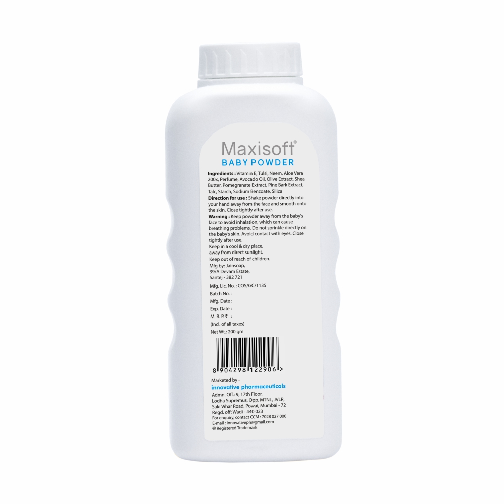 Maxisoft Baby Powder 200 gm Supplier - Innovative Pharma